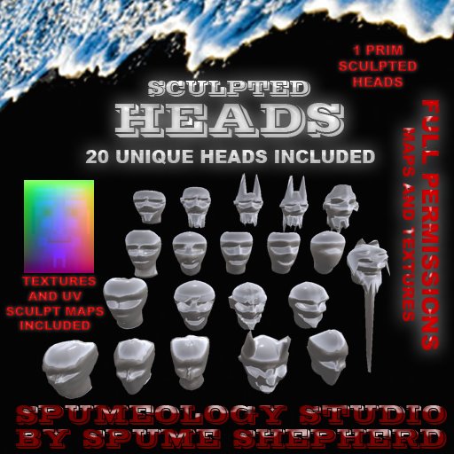 Second Life Marketplace - 20 Sculpted Head UV Maps Included - Manequen ...